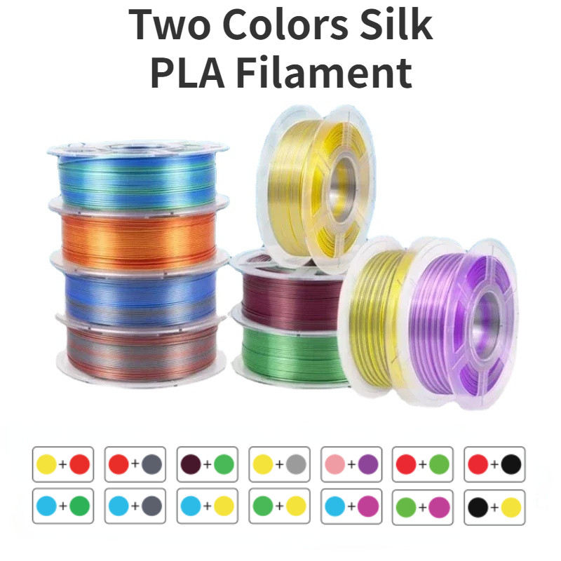Jual Two Colors PLA Silk Filament 1kg 1.75mm Bundle, Dual Color ...