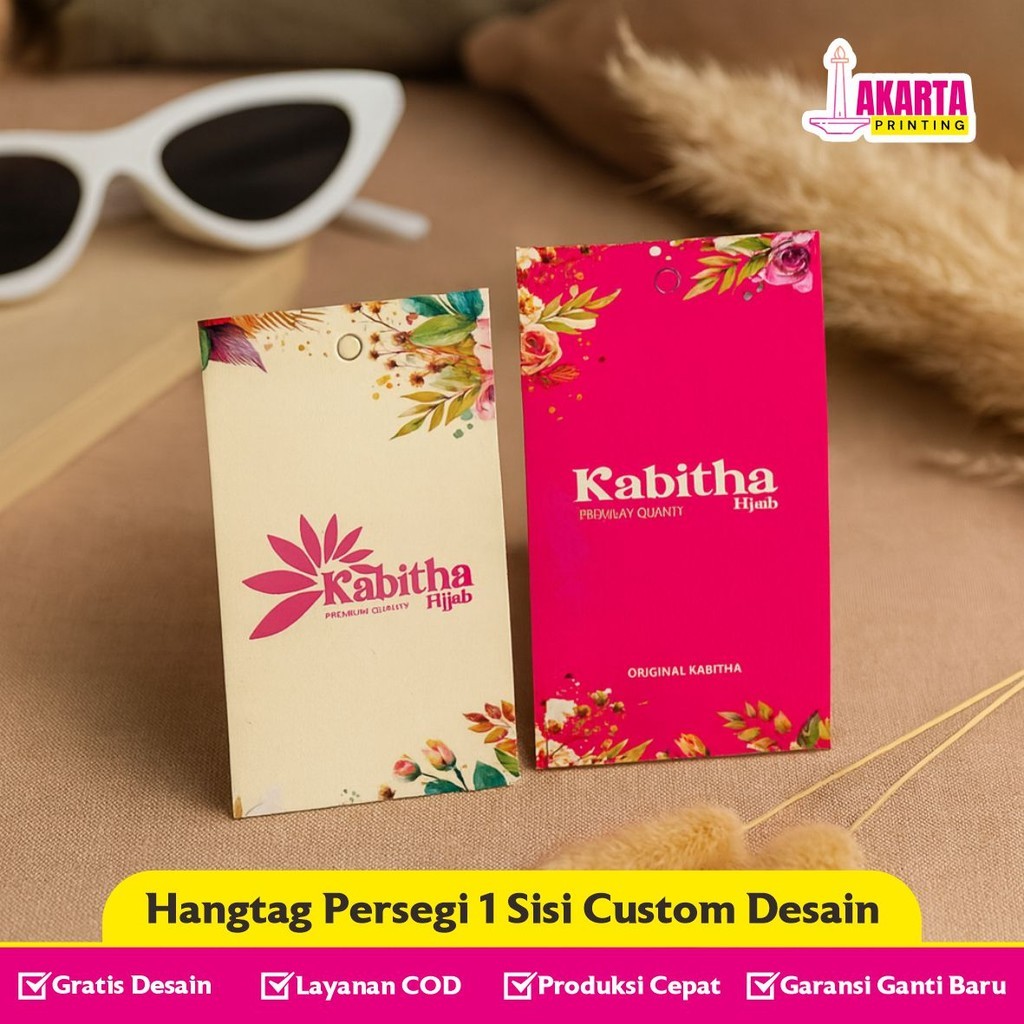 Jual Cetak Hangtag 1 Sisi Custom Desain Label Baju Tag Produk Hampers ...