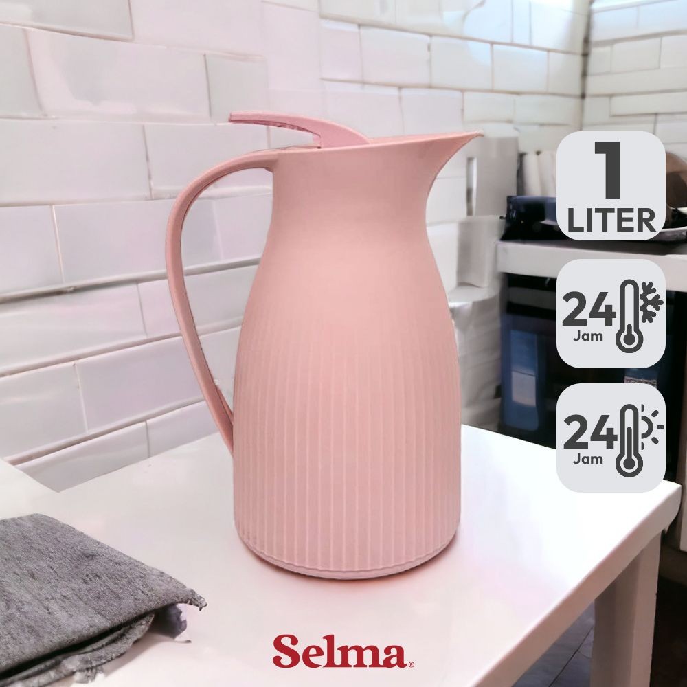 Jual Selma Bella Teko Vacuum Flask Kaca 1 ltr - Pink Tumbler Botol Air ...