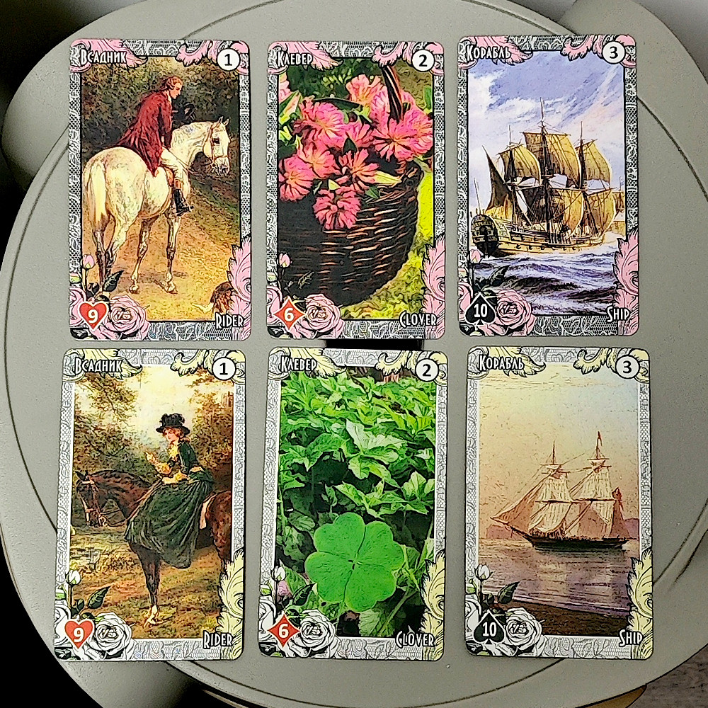 Jual 10.3*6cm Marie Lenormand Vintage Style 72 Cards In Russian ...