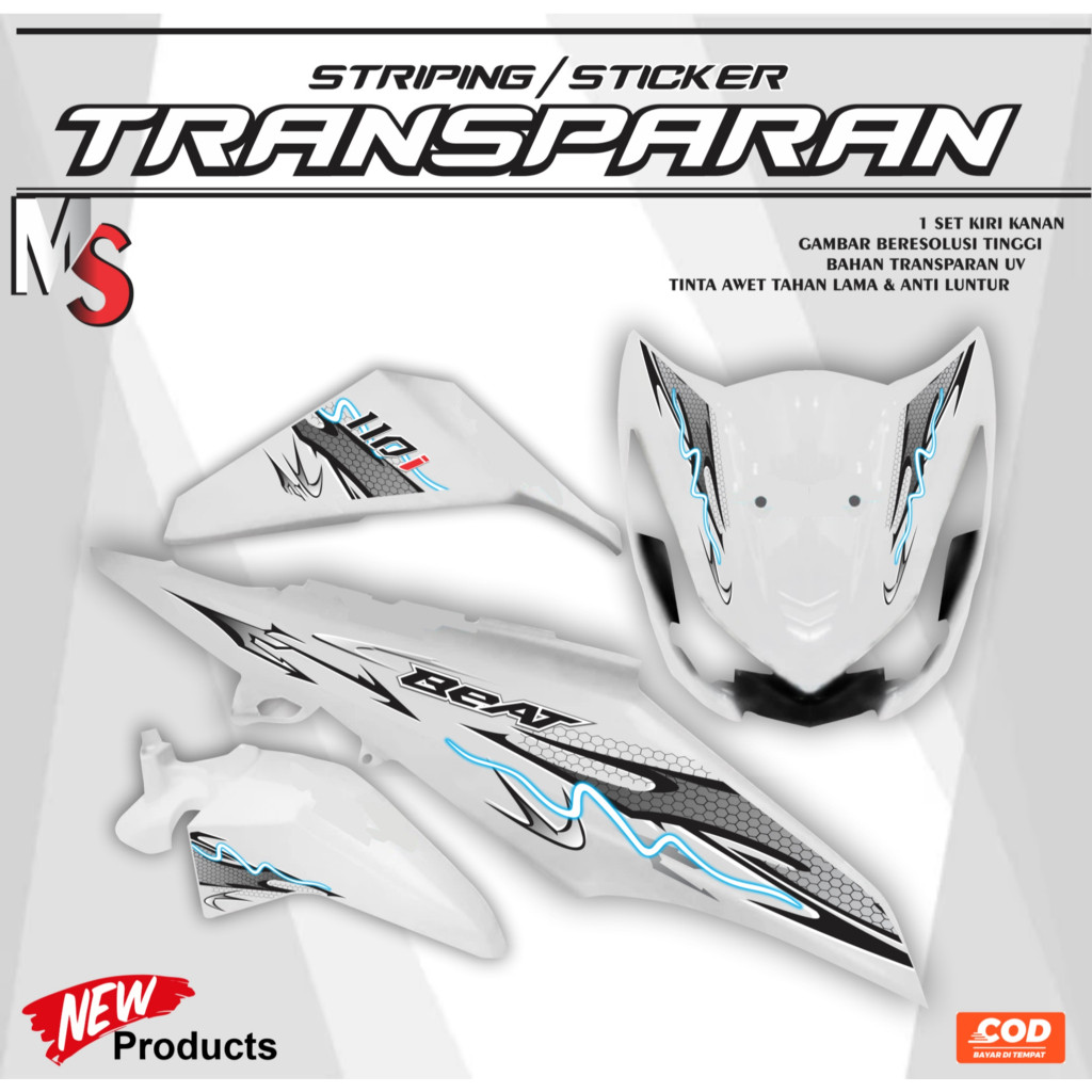 Jual TRANSFARAN PREMIUM Striping Transparan UV For Honda Beat FI 2012/ ...