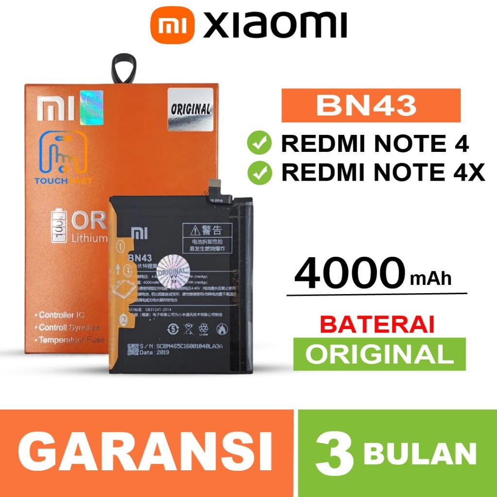 Jual BATERAI BATRE XIAOMI REDMI NOTE 4X / NOTE 4 SNAPDRAGON / BN43 ...