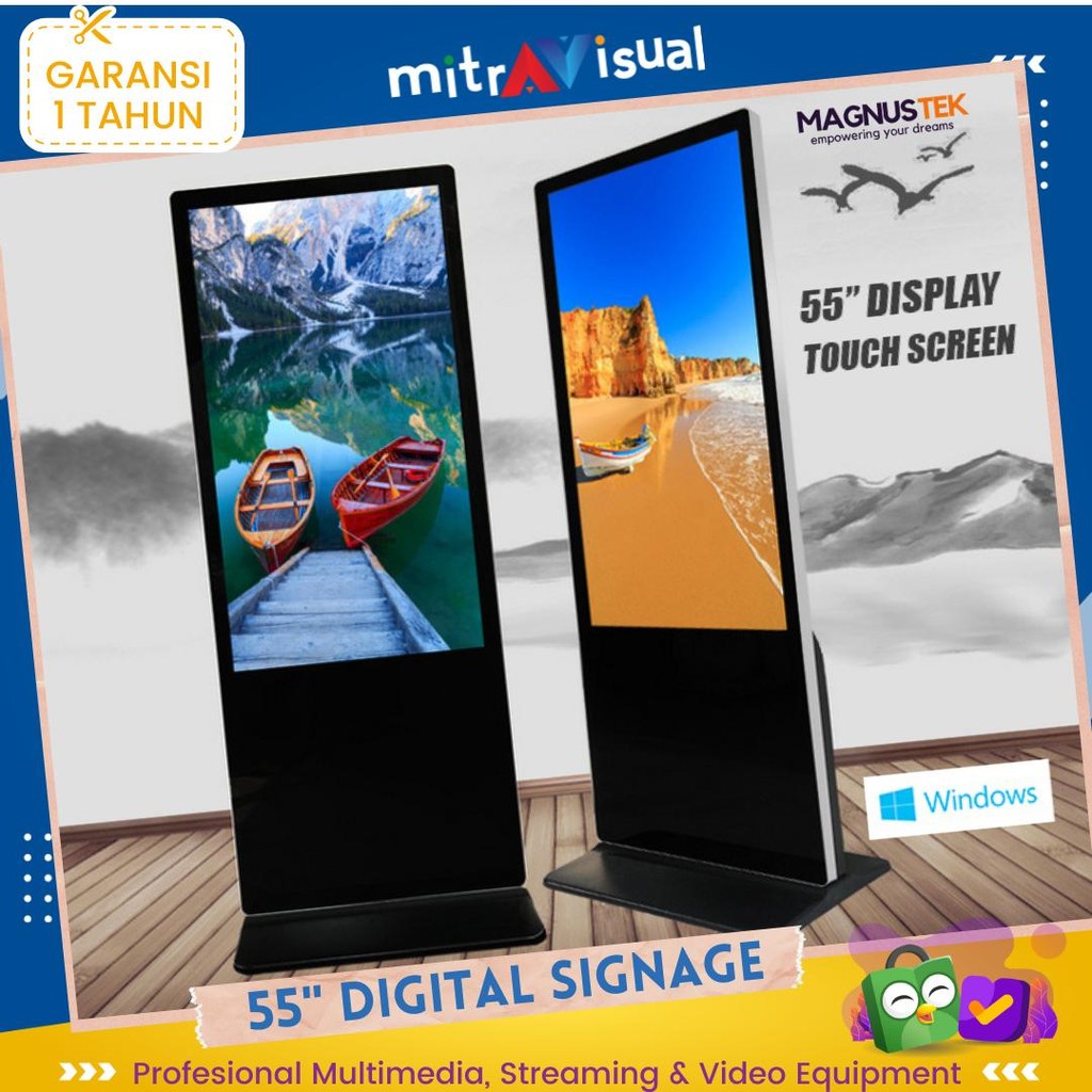 Jual MAGNUSTEK 55 Inch Digital Signage Kiosk - Windows Touch Screen ...