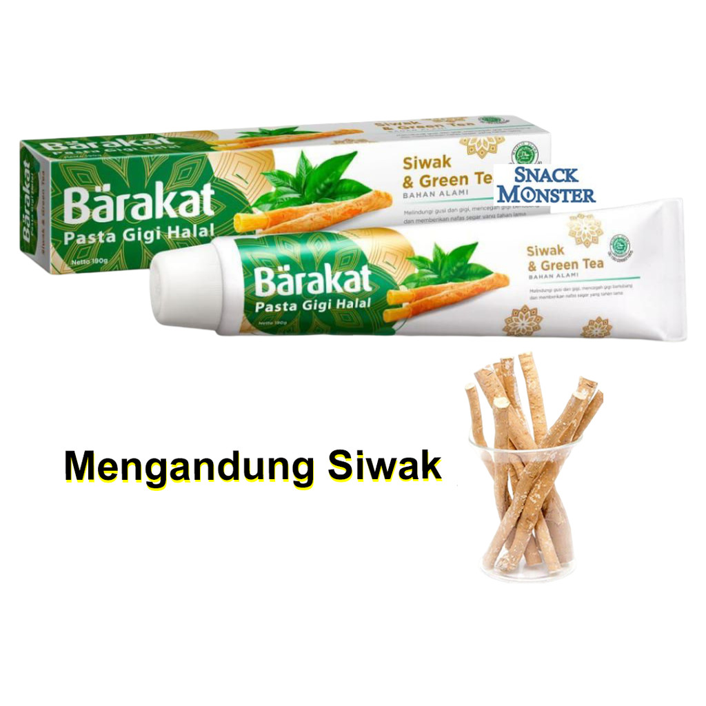 Jual Barakat Pasta Gigi Siwak dan Greentea Tube - Netto 75 gr | Shopee ...