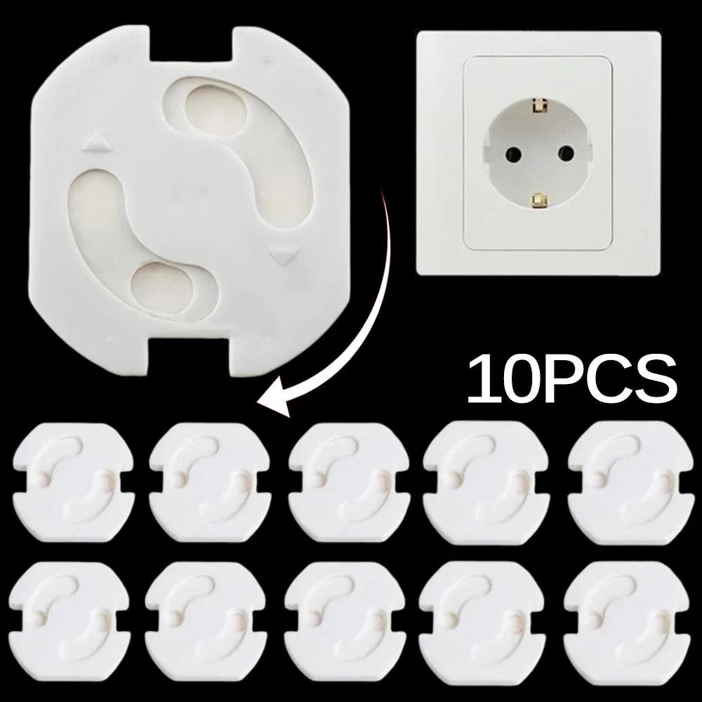 Jual 10/1Pcs EU Power Socket Covers Anti Electric Shock Cover Child ...