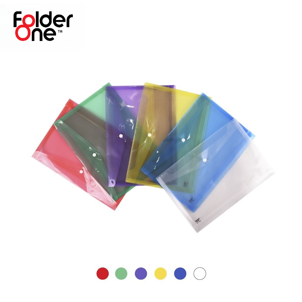 Jual Folder One Dokumen File Bag Spine Transparan Bening / Map Kancing ...