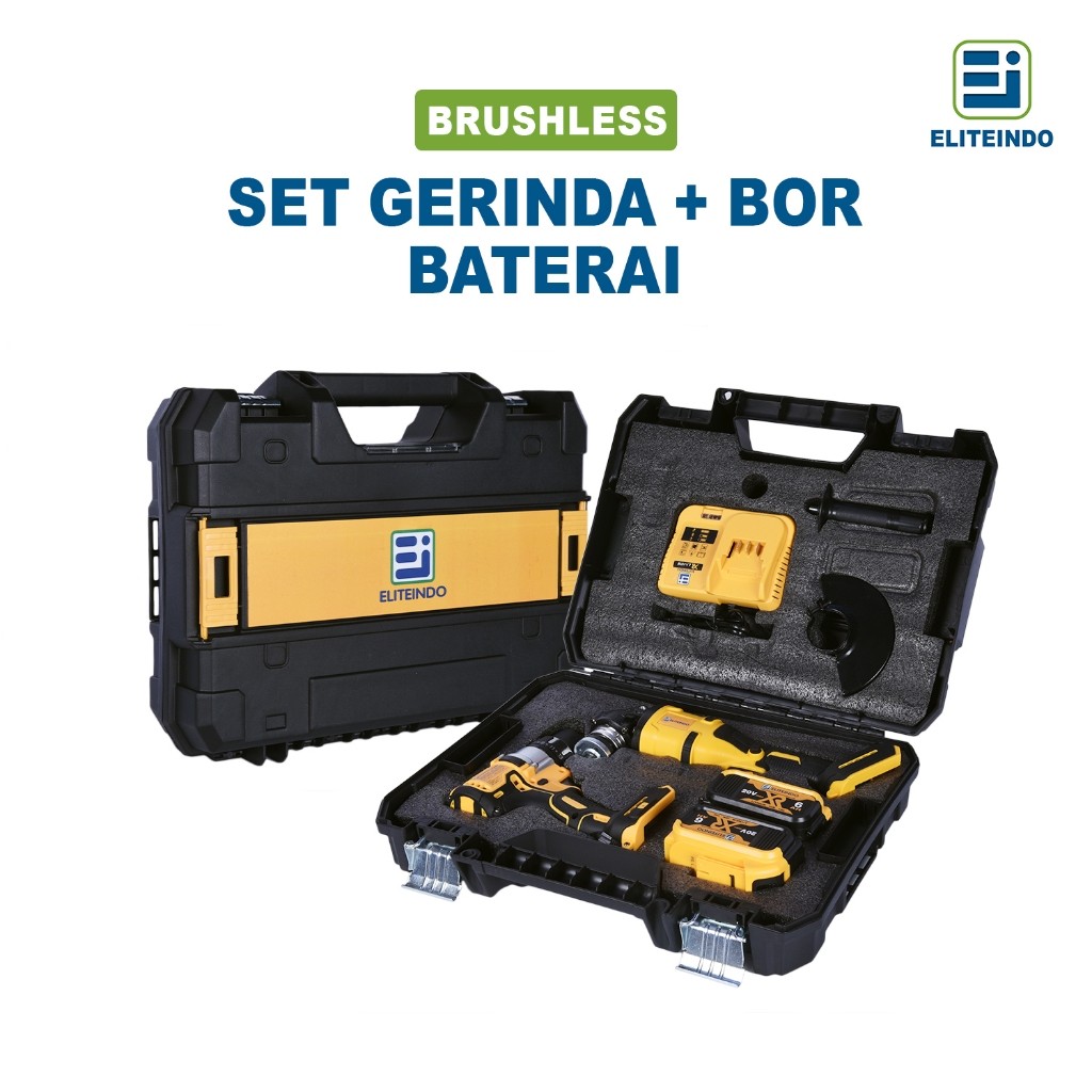 Jual ELITE Set Mesin Bor & Gerinda 2IN1 Box Paket Lengkap Bor Tangan ...