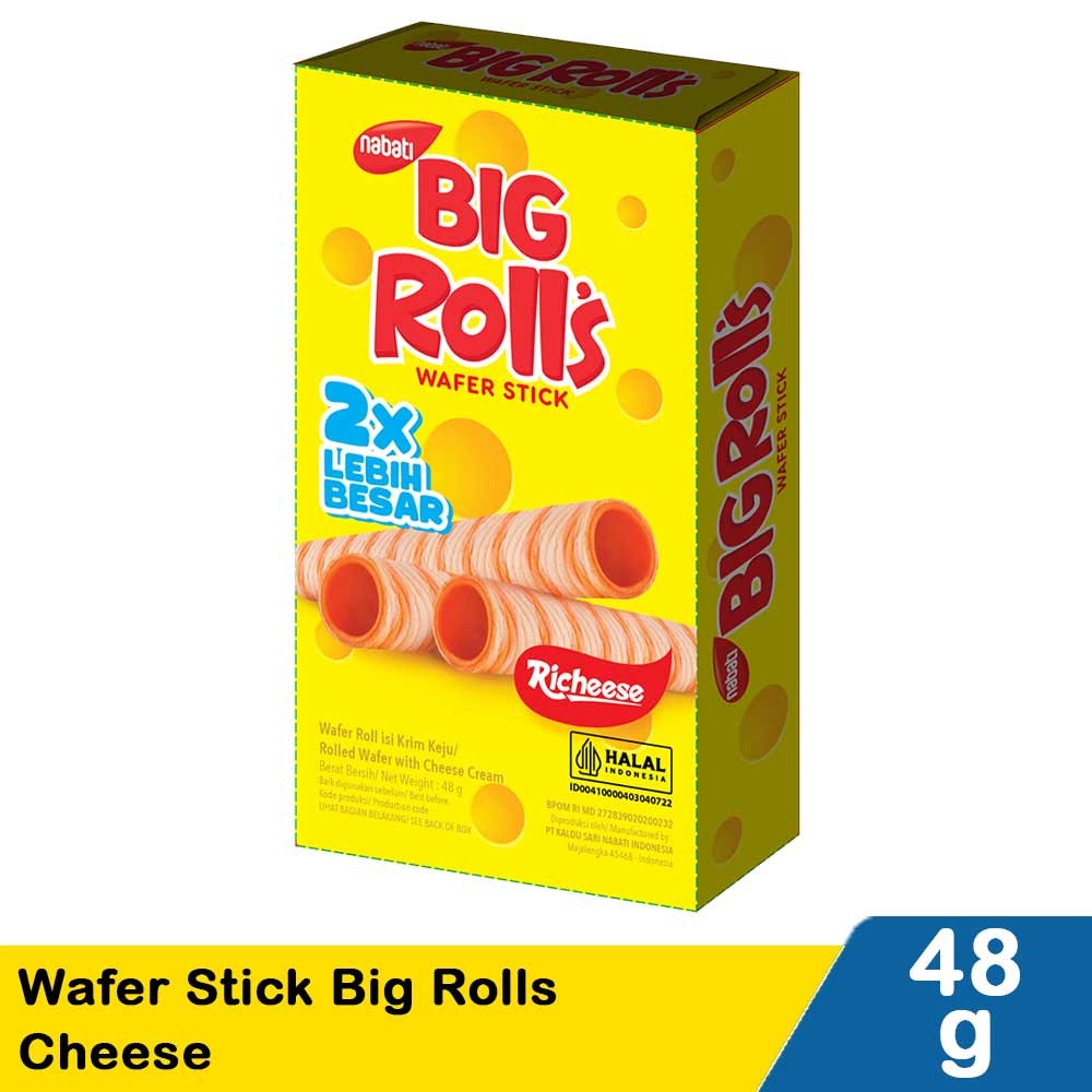 Jual NABATI RICHEESE WAFER STICK BIG ROLLS CHEESE 48g | Shopee Indonesia