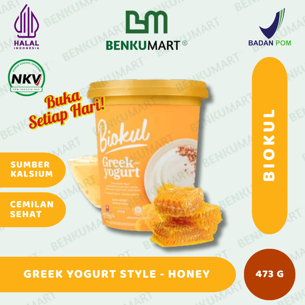 Jual Biokul Greek Yogurt Honey (473 gr) | Diamond GREEK Yoghurt Style ...