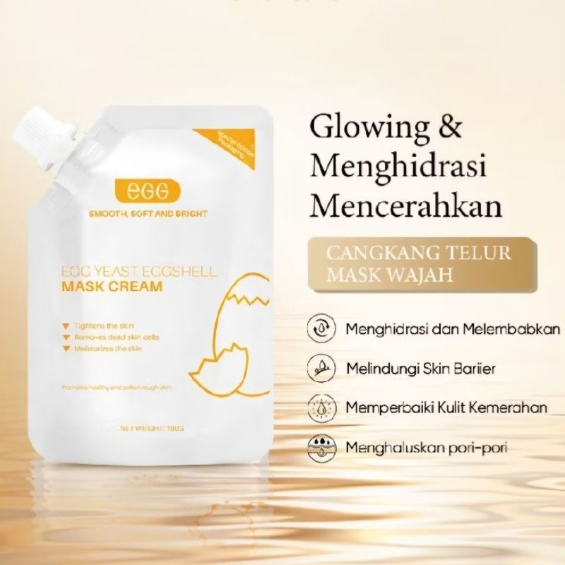 Jual EGG YEAST EGGSHELL Mask Cream 100gr Face Masker Cangkang Telur ...