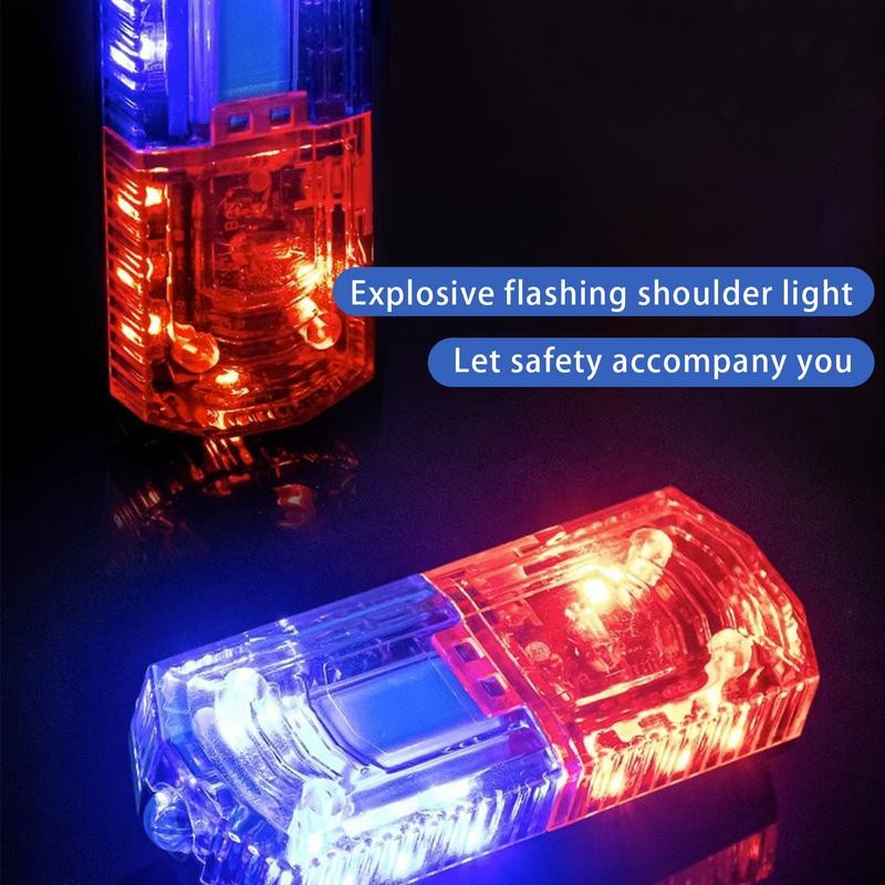 Jual LED Red Blue Caution Emergency Light Flashing Shoulder Lamp USB ...