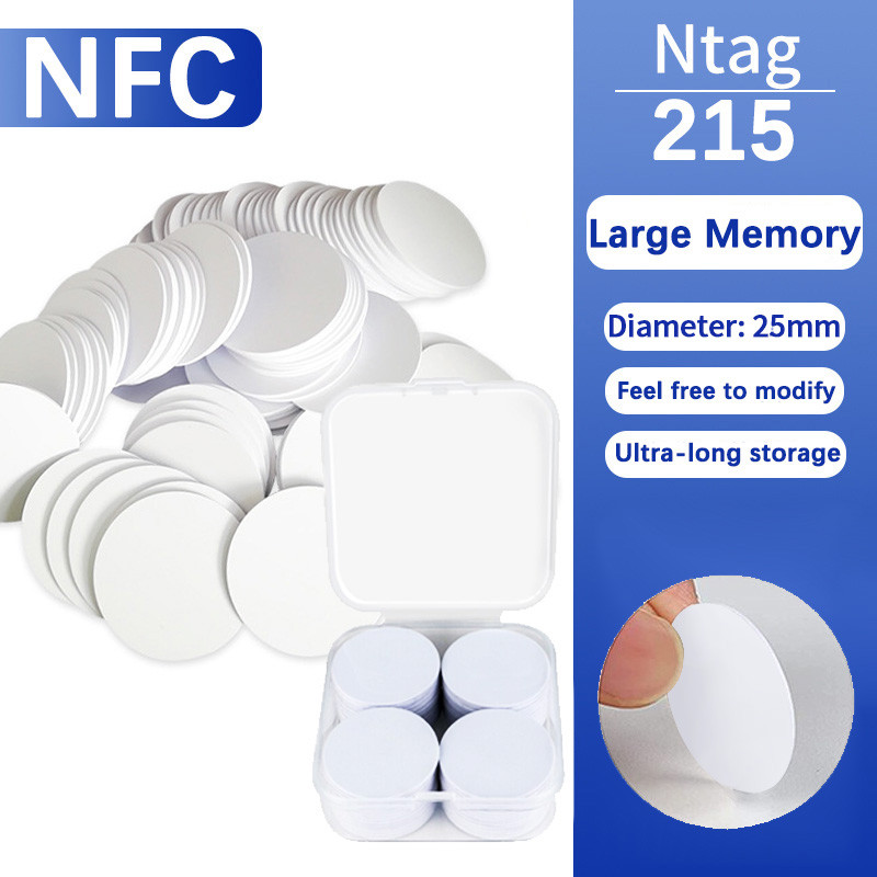 Jual NFC Ntag215 13.56MHz NFC Coin Bonding Card Badge ISO/EC14443A 25mm ...