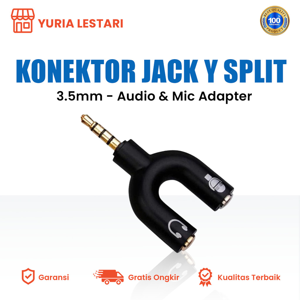 Jual Konektor Jack Y Splitter 3.5mm – Audio & Mic Adapter | Shopee ...