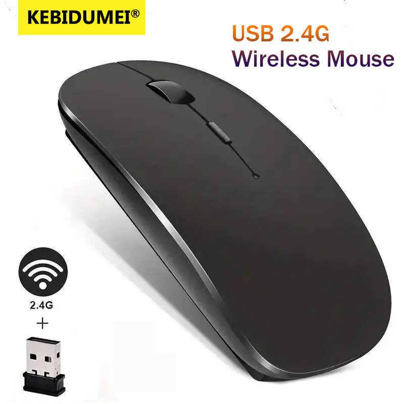 Jual Slim Wireless Mouse 2.4GHz Optical Mice 1600DPI USB Receiver Gamer ...