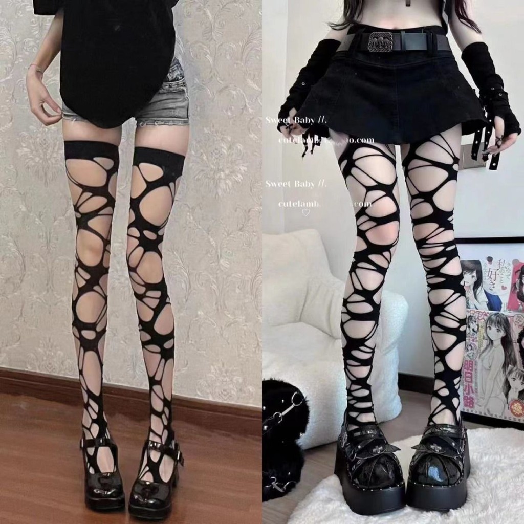 Jual Long Tube Trend Irregular Goth Punk Le Meat Babes Subculture Black ...