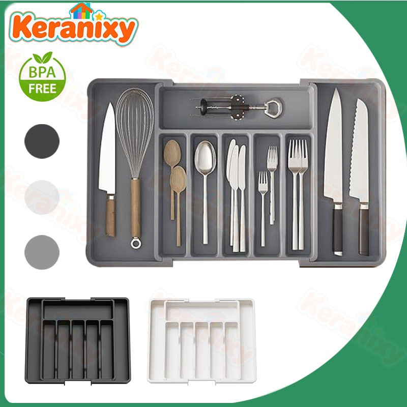 Jual Keranixy Expandable Cutlery Tray Sekat Sendok Laci Box Penyimpanan ...