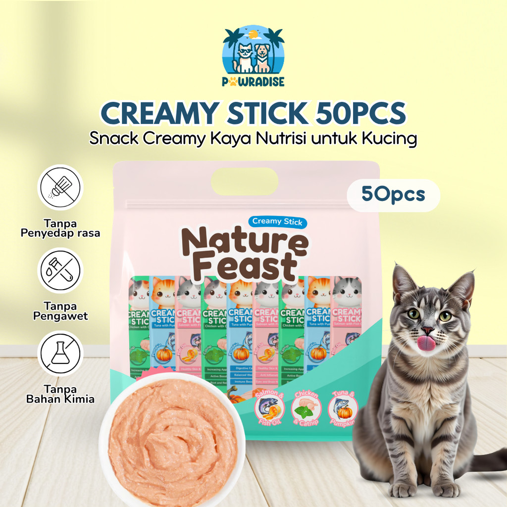 Jual Snack Kucing Creamy Stick 50pcs Cemilan Lembut Rasa Salmon & Ayam ...