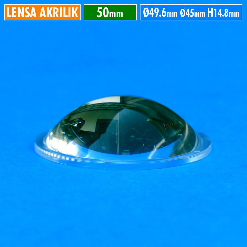 Jual Lensa Akrilik 50mm Cembung Datar H.14.8 Part Senter Led Zoom Swat ...