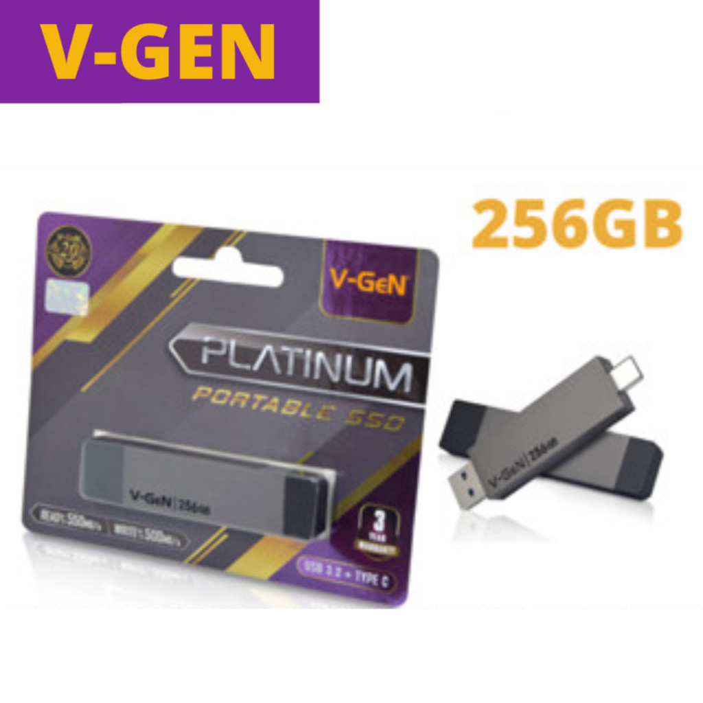 Jual V-GEN Ssd Portable Platinum Usb 3.2 Type-c 128Gb / 256Gb | Shopee ...