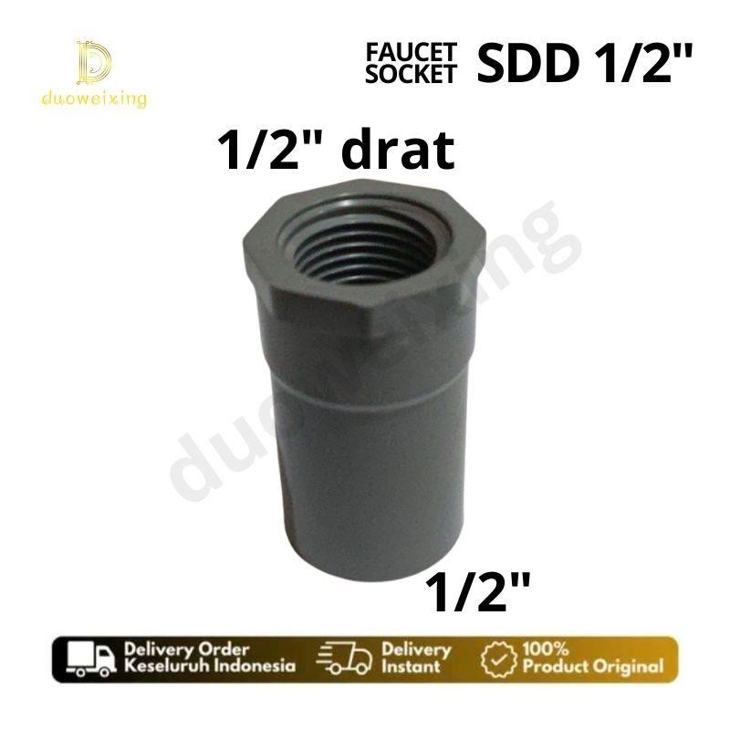 Jual LESSO Sock Drat Dalam PVC 1/2" AW-SDD 1/2 inch - Faucet Socket ...