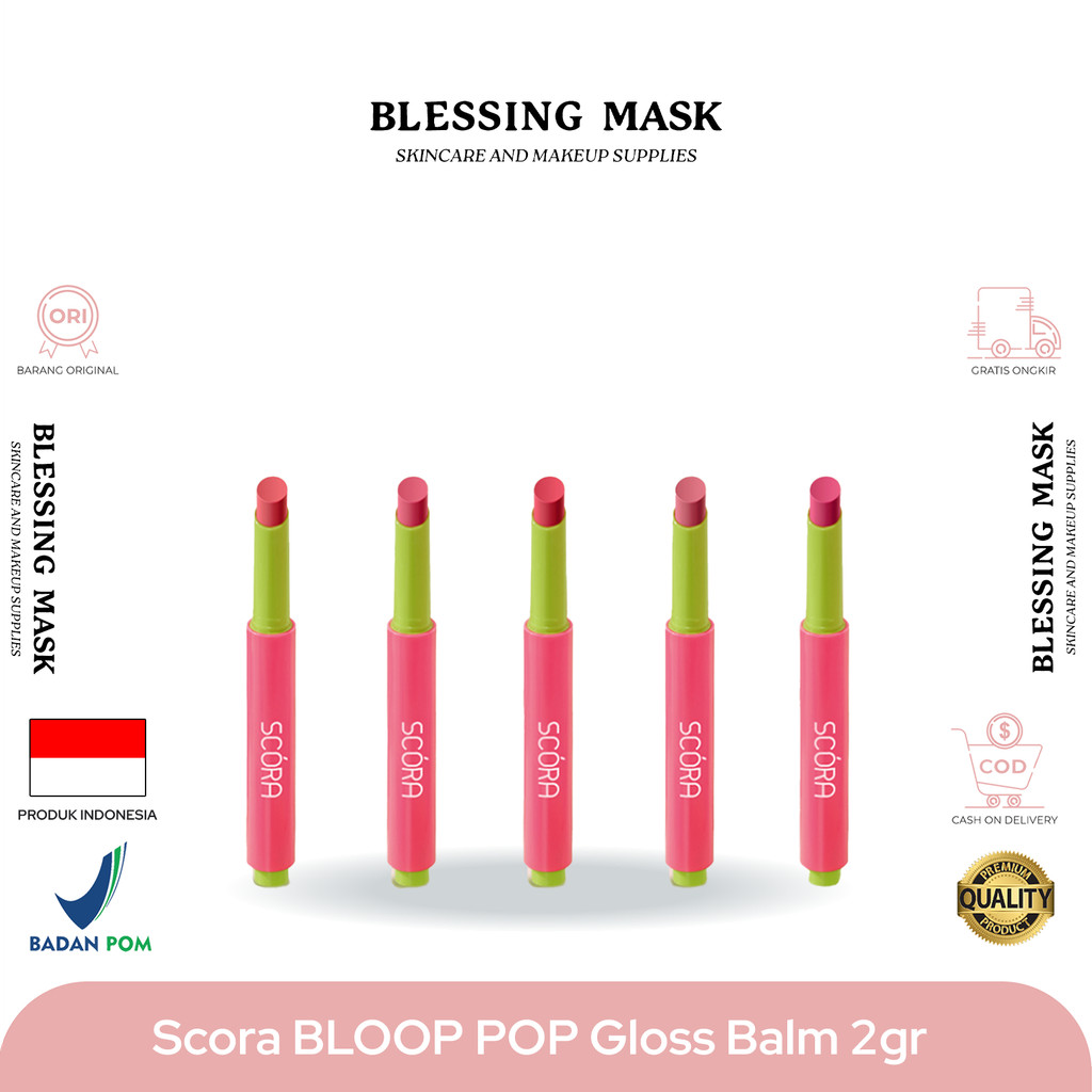 Jual SCORA Bloop Pop Gloss Lip Balm 2gr | Shopee Indonesia