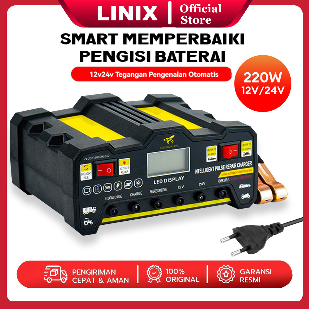 Jual Linix 12V/24V Charger Otomatis Aki Mobil Motor Kapal Truk ...
