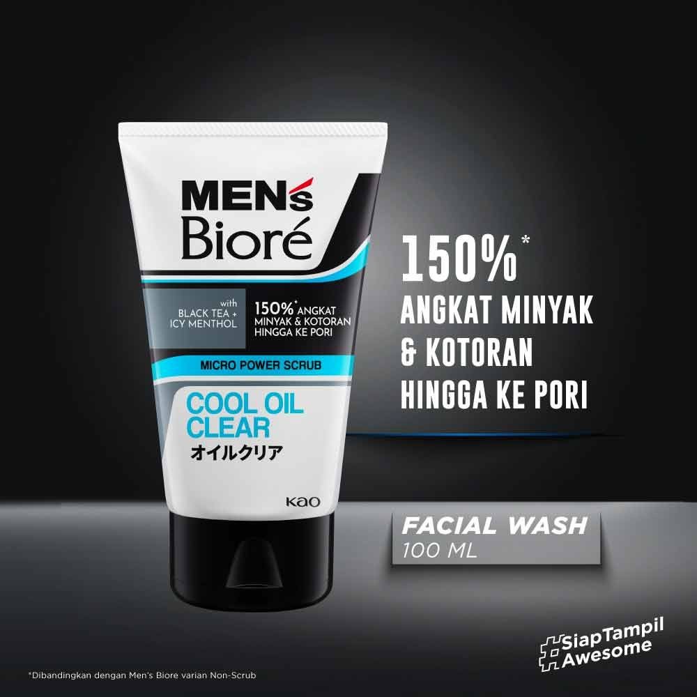 Jual KAO BIORE FACIAL FOAM MEN'S DOUBLE SCRUB COOL OIL CLEAR 100g ...