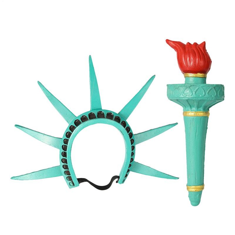 Jual Statue Of Liberty Goddess Headband And Torch Lady Liberty Cosplay ...