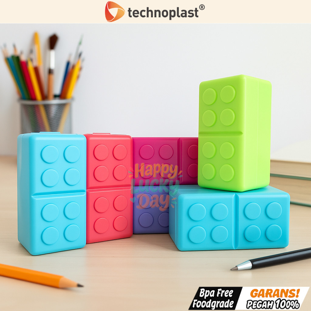 Jual TECHNOPLAST Big Block Coin Bank – Celengan Koin Plastik Model Lego ...