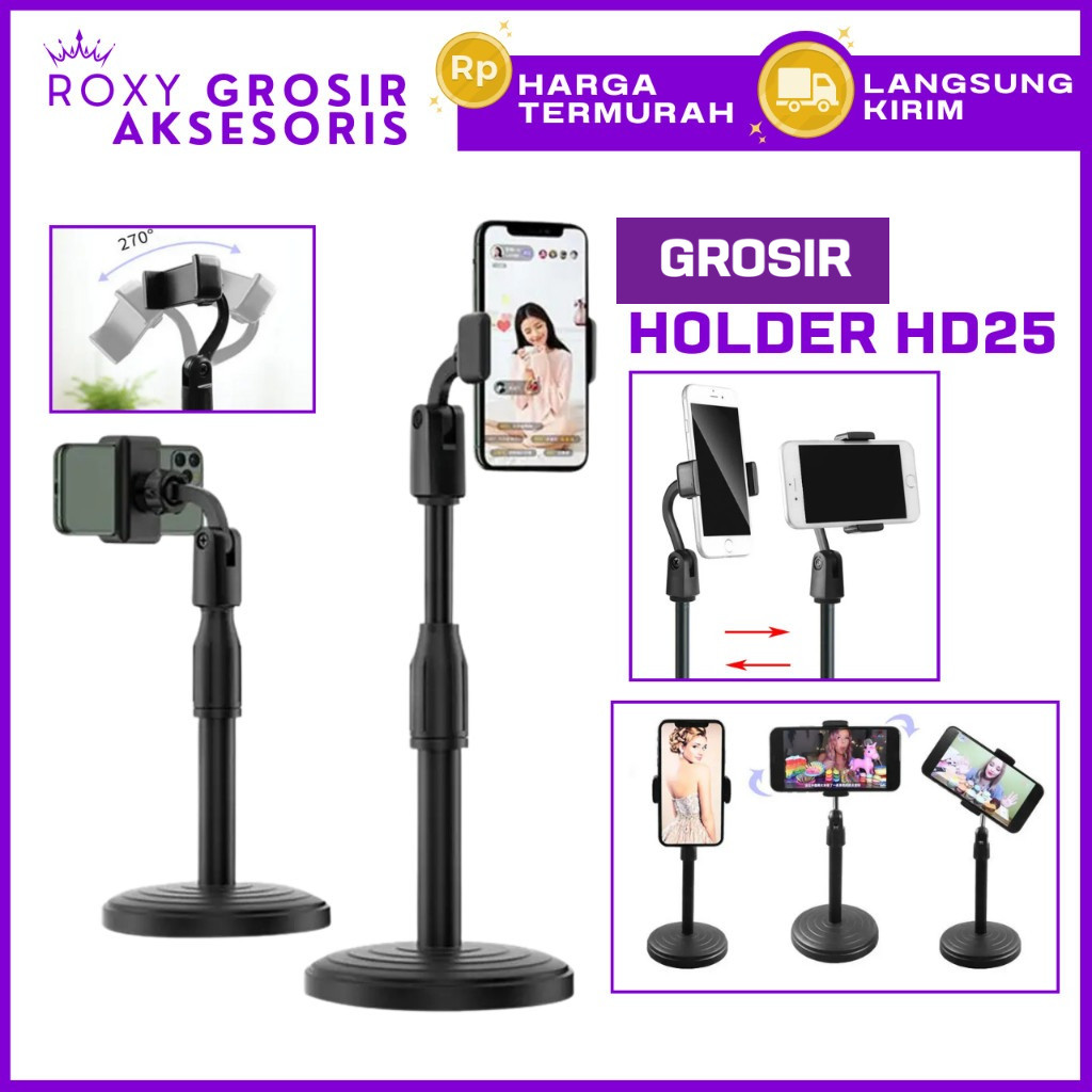 Jual GROSIR - HD25 Stand Phone Holder HD25 Tiang Stand Tatakan HP Live ...