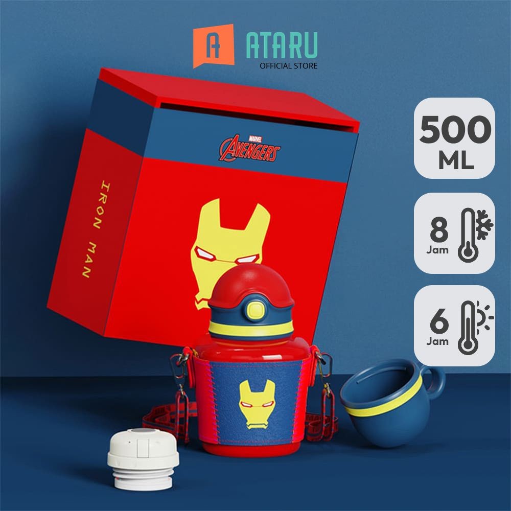 Jual Ataru Botol Vacuum Flask Stainless Steel Iron Man 500 ml - Merah ...
