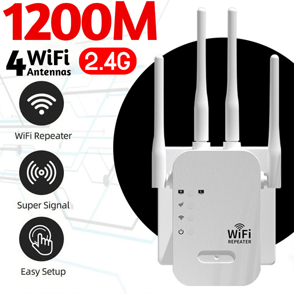 Jual 1200Mbps Dual-band Wifi Repeater | 2.4G Penguat Extender | 4 Antena Penerima Pemancar ...