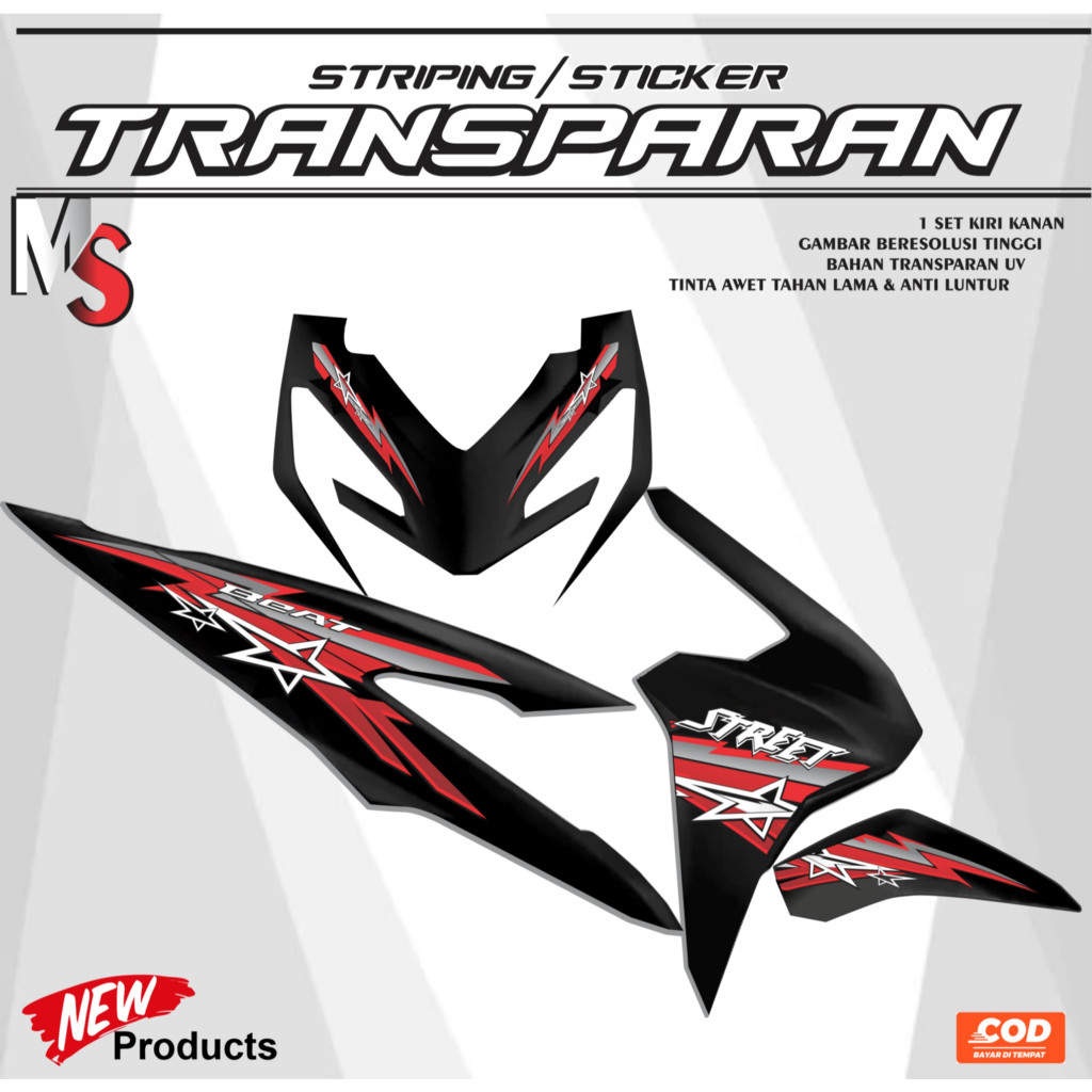 Jual STIKER POLET MOTIF STRIPING STRICKER VARIASI BEAT 2025 DELUX ...