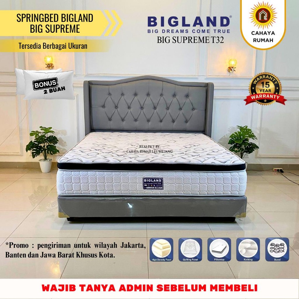 Jual Cahaya Rumah Leuwiliang - Springbed Bigland Supreme - Tinggi Kasur ...