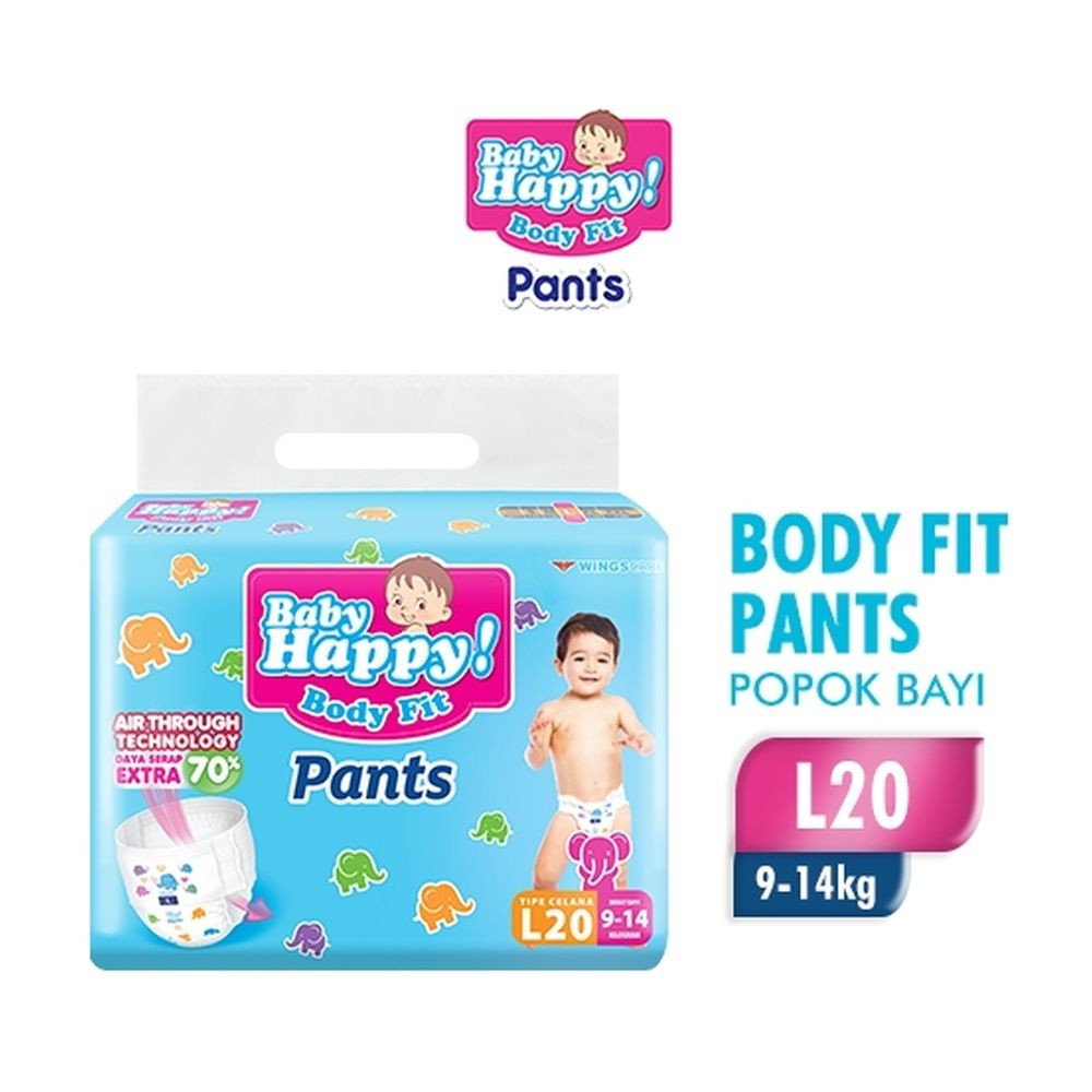 Jual BABY HAPPY ! BABY DIAPERS PANTS 20'S LARGE | Shopee Indonesia
