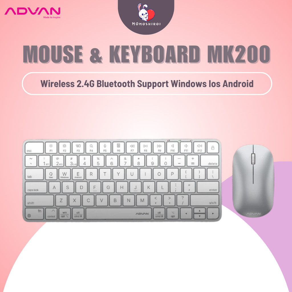 Jual [New Launch] ADVAN Mouse & Keyboard MK200 Wireless 2.4G Bluetooth ...