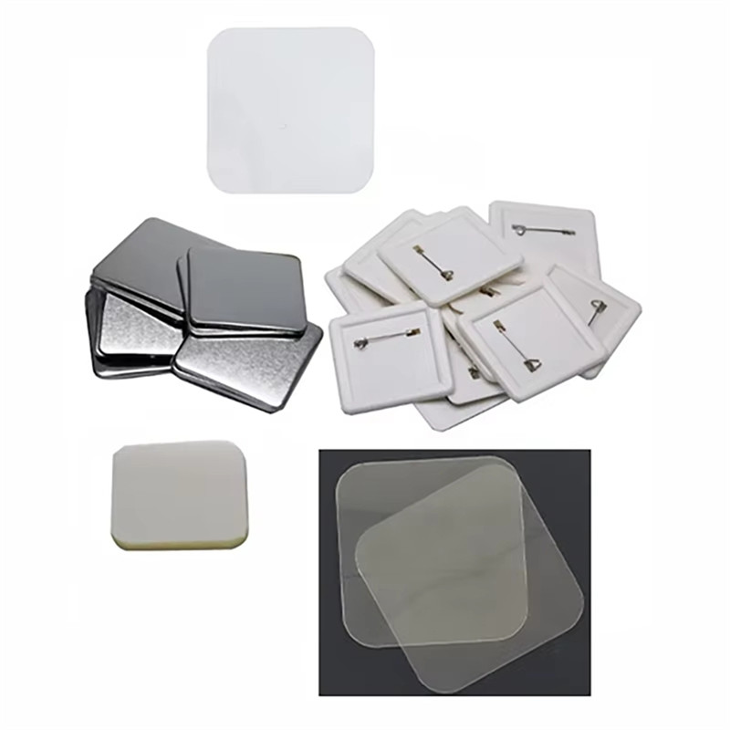 Jual ABVA-For Home Office Button Making Parts Square DIY Blank Pin ...