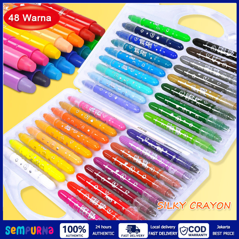 Jual Grasp Sedang Crayon 12/24/36/48 Warna Water Soluable Crayon Krayon ...