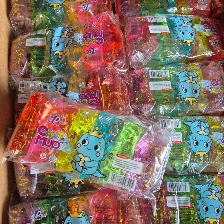 Jual Isi 6 Pcs Per Pack Slime Bantal Crystal Mud Labubu Sanrio Dino Warna-Warni / Slime Labubu ...