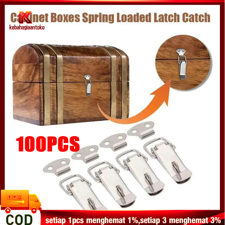 Jual 100PCS Kaitan Peti Stainless Steel Kancing Kunci Spring Loaded ...