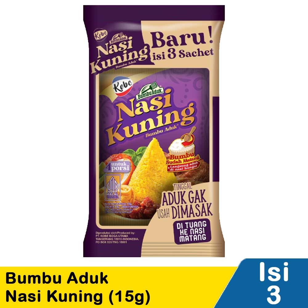 Jual KOBE BUMBU ADUK NASI KUNING 3x15g | Shopee Indonesia