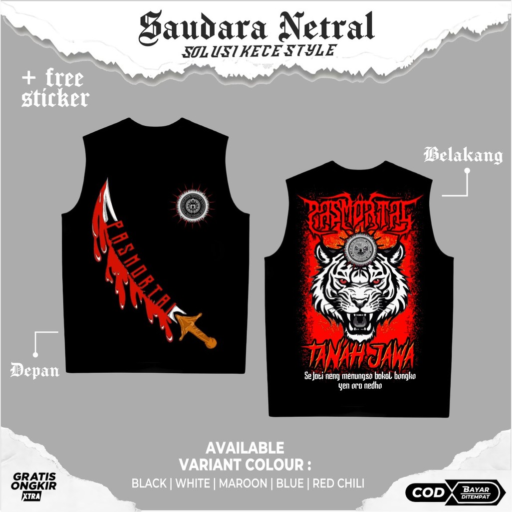 Jual KAOS SINGLET NETRAL PASMORTAL TANAH JAWA SE JATI NENG MENUNGSO ...