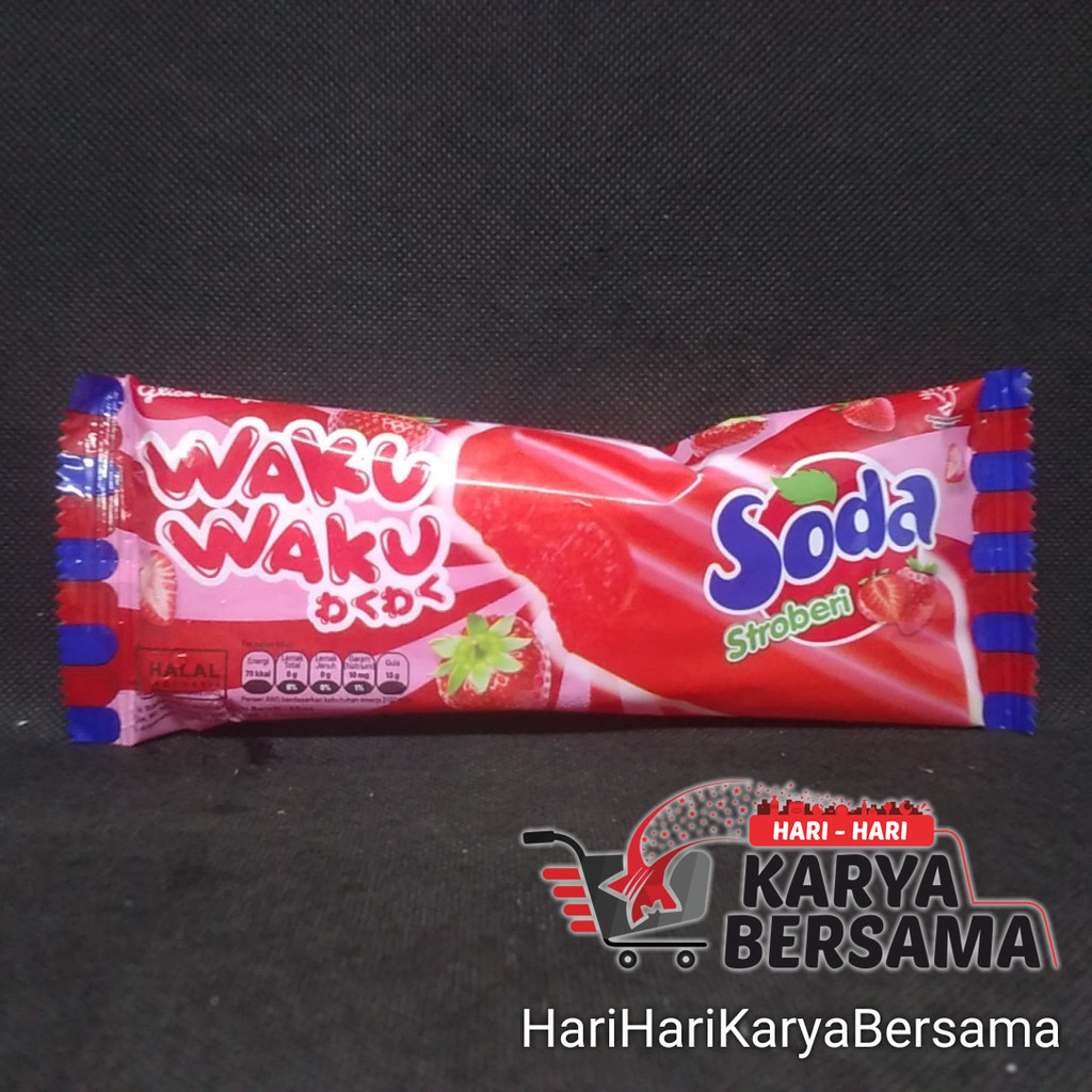 Jual ES KRIM GLICO WINGS ICE CREAM WAKU WAKU SODA STROBERI 65ML ...