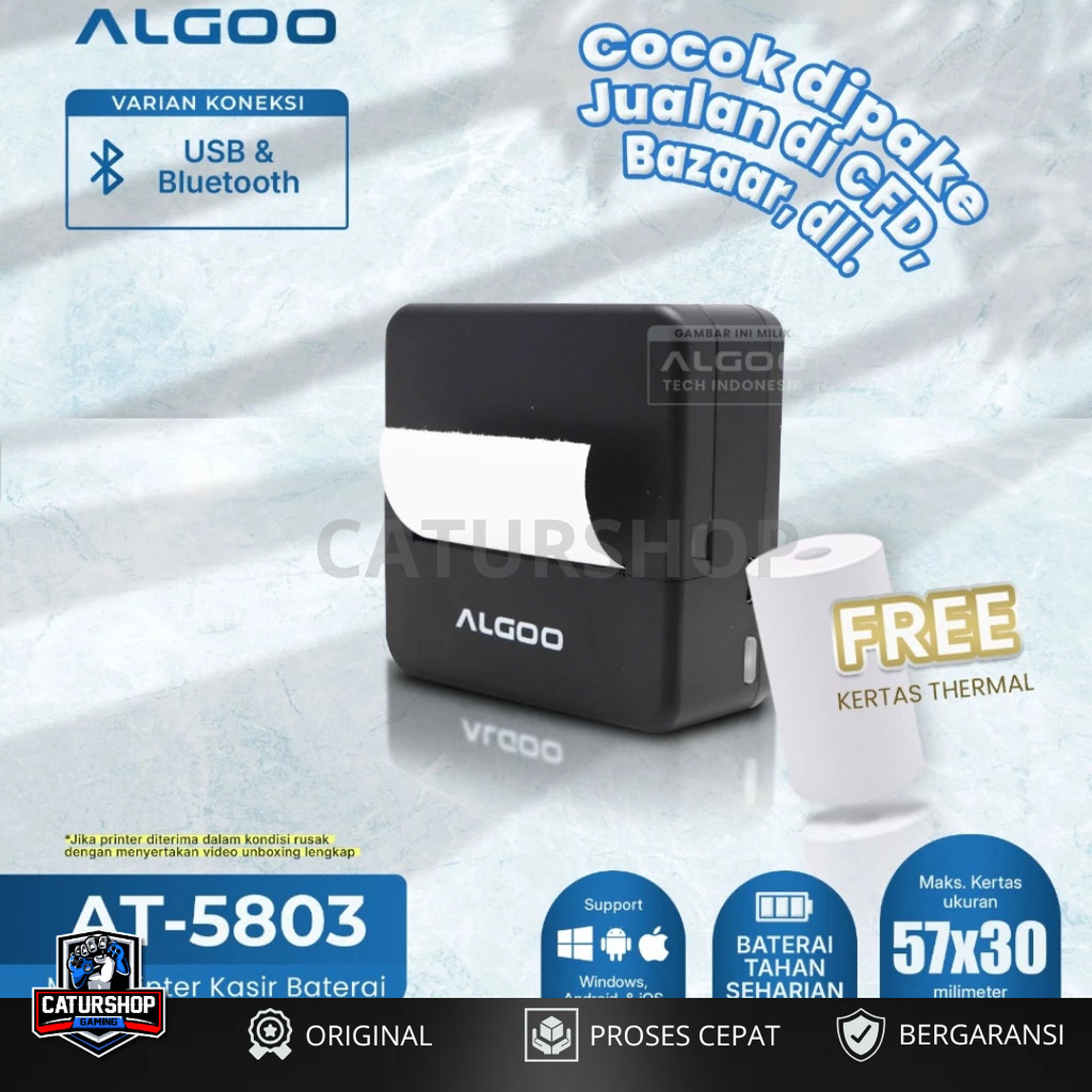 Jual ALGOO AT-5803 Printer Thermal Bluetooth 58mm Struk Nota Tanpa ...