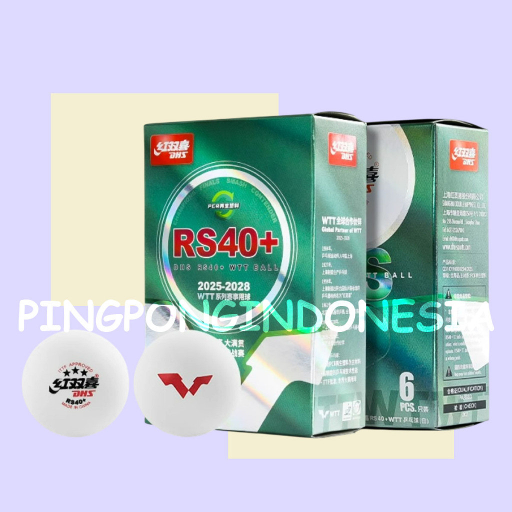 Jual RAIN.SHOP DHS RS40+ WTT Ball DHS WTT - Bola Pingpong Tenis Meja World Table Tennis RS40 ...