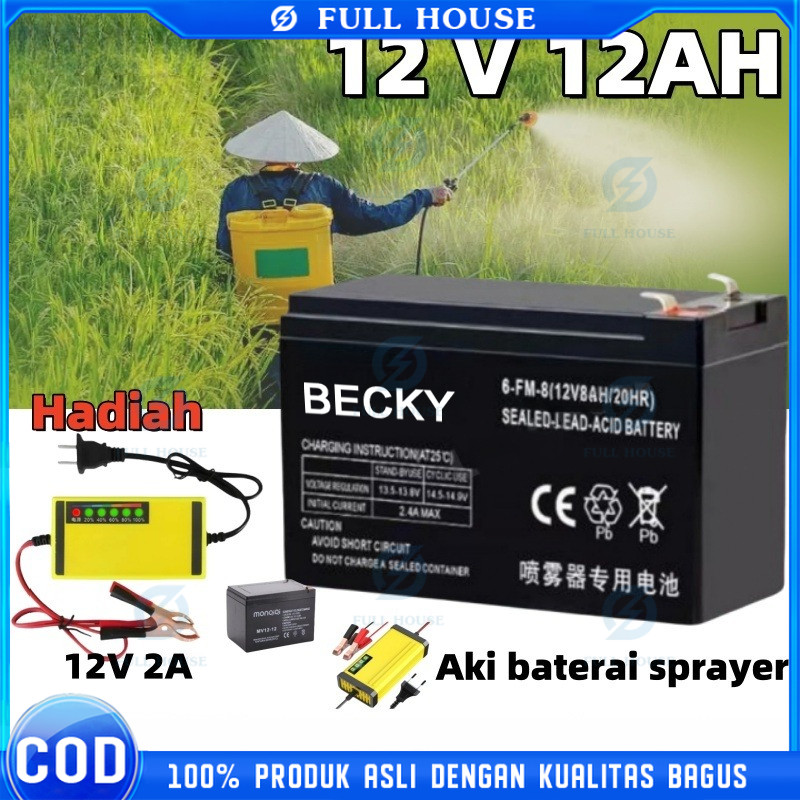 Jual Full House! Aki Sepeda Listrik 12v 12ah Aki Tangki Semprot Aki ...