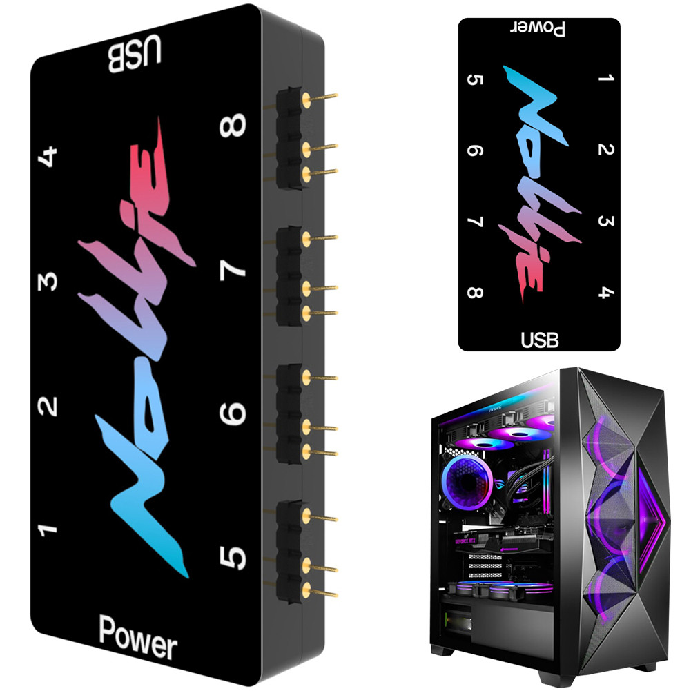 Jual Nollie SignalRGB OpenRGB Universal 5V 3PIN ARGB Controller 8 Way ...