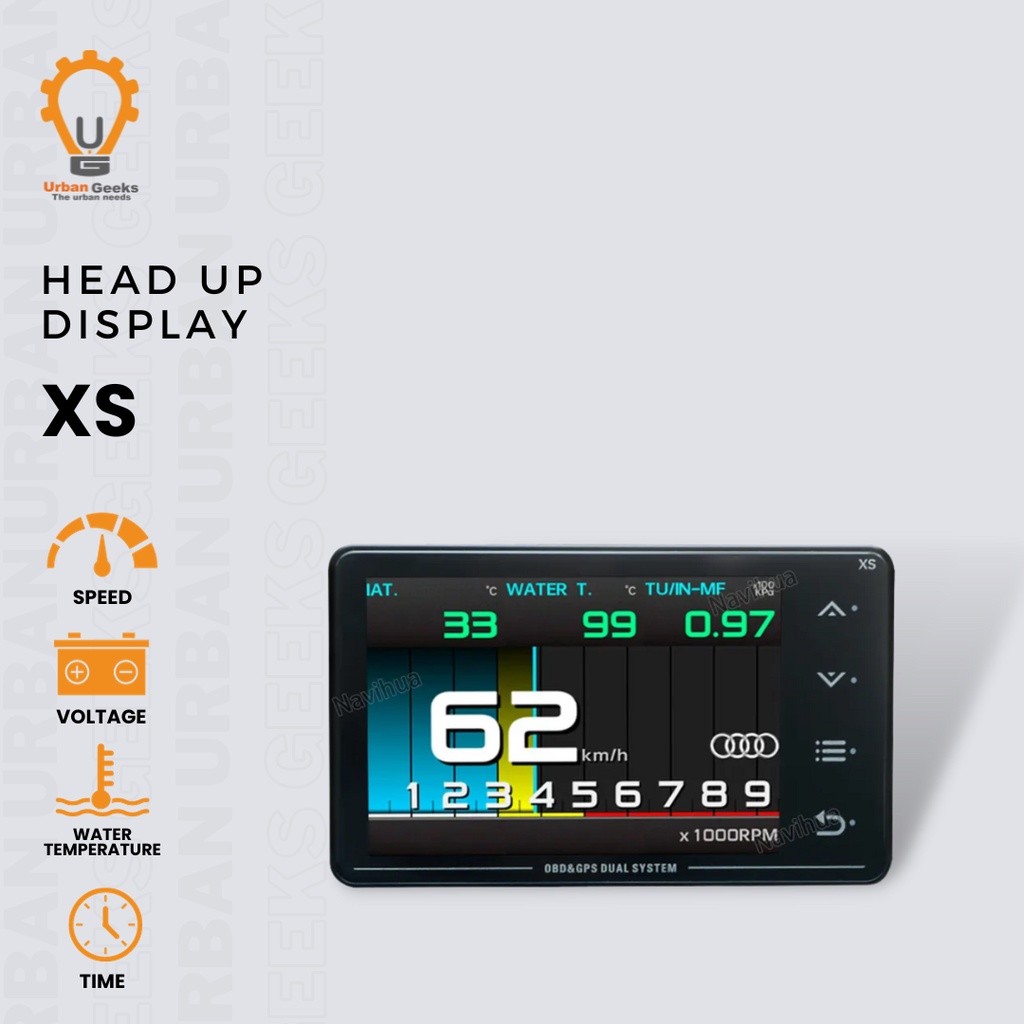 Jual Car Head Up Display XS HUD OBD2 Coolant Speedometer Fault Code ...