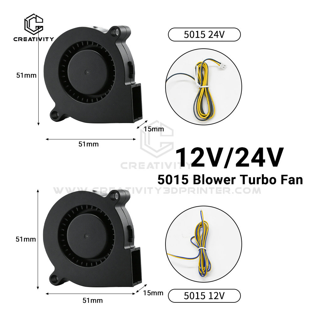 Jual 1PC 5015 Blower Turbo Cooling Fan Brushless DC 12V 24V 3D Printer ...