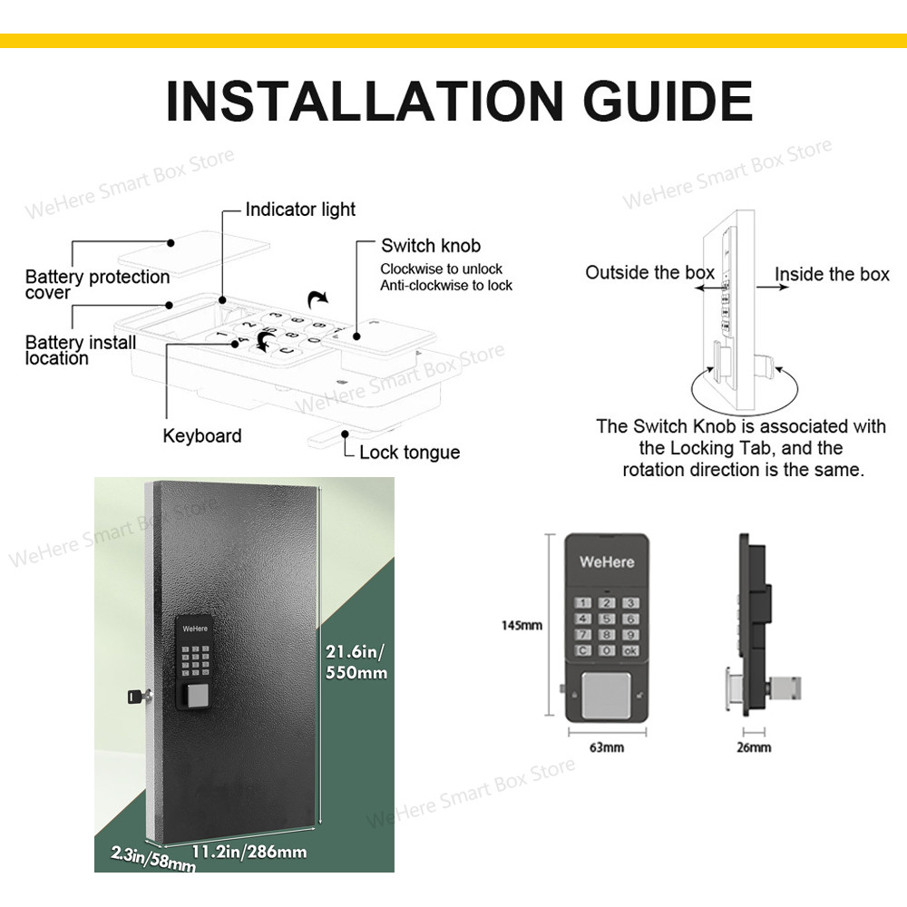 Jual WeHere Remote authorization unlocking Smart Lock Box, 48 Keys ...